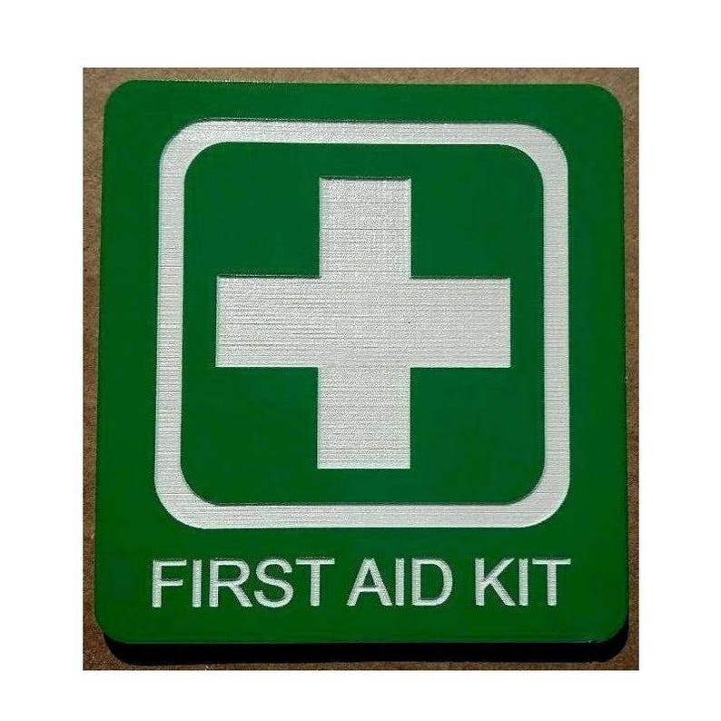 FIRST AID KIT Laser Engraved Sign Green and White 7cm X 7.5cm - Etsy
