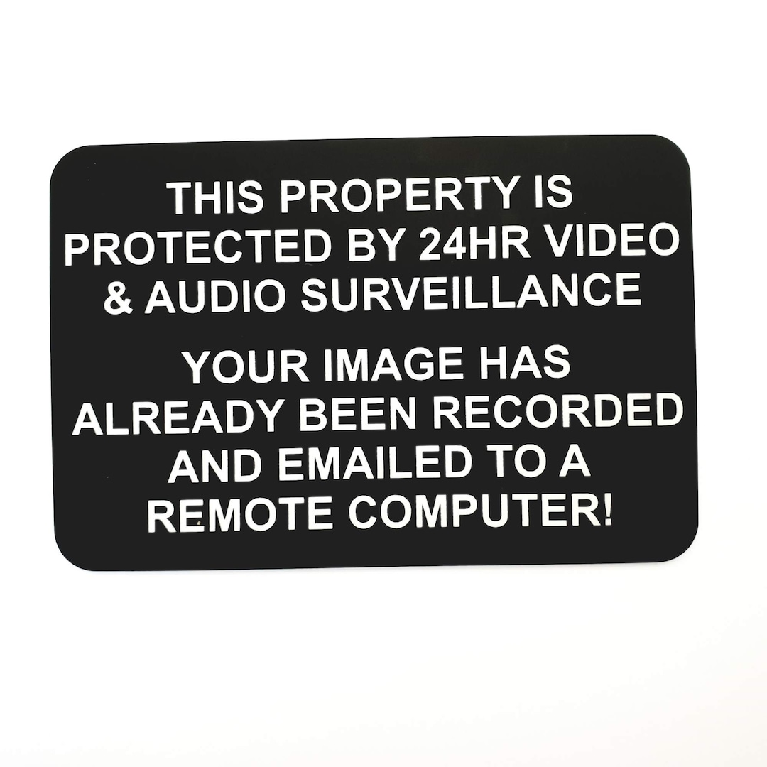 Engraved 24HR VIDEO and AUDIO SURVEILLANCE Sign 15CM X 10CM - Etsy