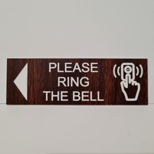 Please Ring the Bell Sign Plaque With Left Arrow and Graphic - Etsy