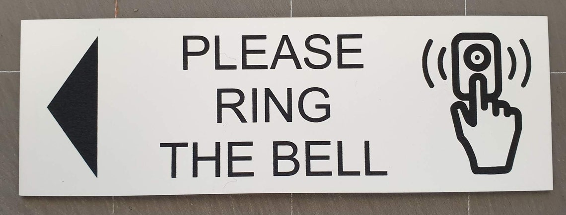 Please Ring the Bell Sign Plaque With Left Arrow and Graphic - Etsy