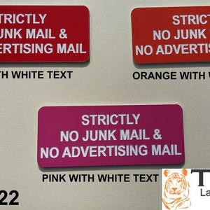 Strictly No Junk Mail and No Advertising Mail | Laser Engraved Acrylic ...