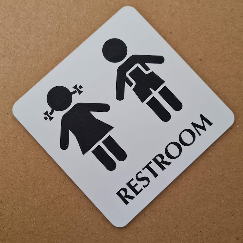 Preschool Unisex Girl Boy Kids Restroom Sign Plaque - Etsy