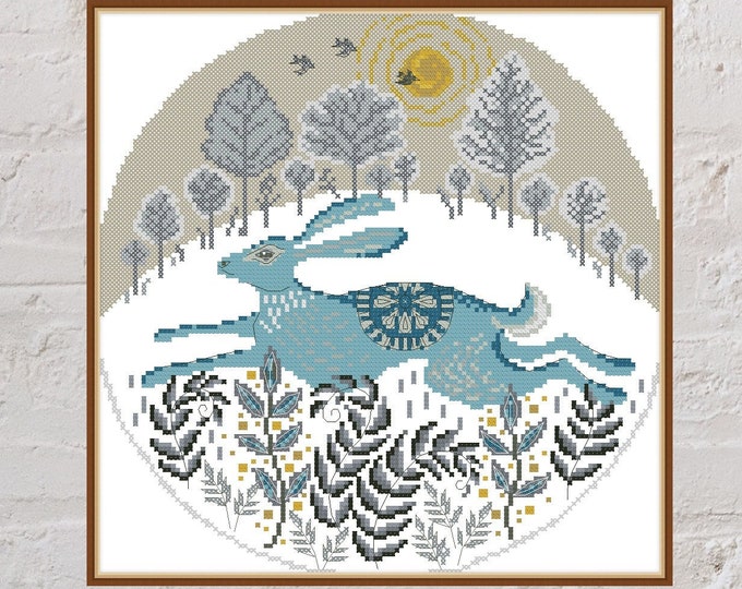 Cross Stitch Pattern Forest Hare Nature Counted Cross Stitch - Etsy