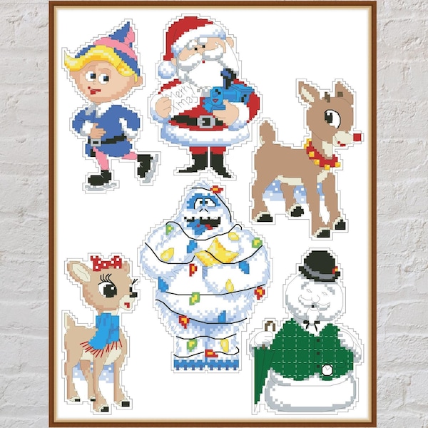 Rudolph Cross Stitch - Etsy
