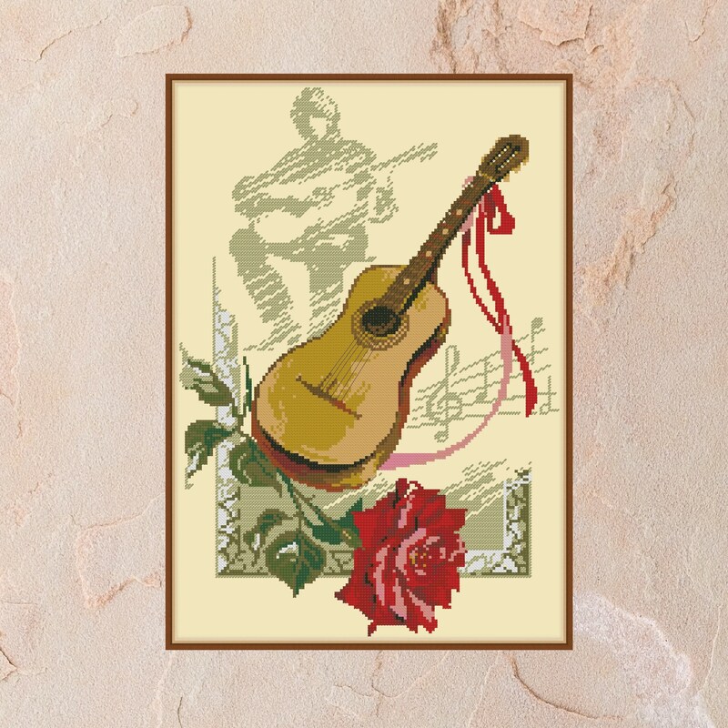 Guitar Cross Stitch - Etsy