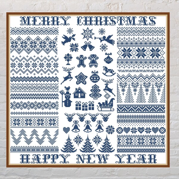 Cross Stitch Christmas Borders Cross Stitch - Etsy