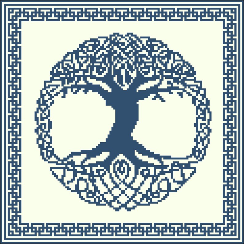 Celtic Tree of Life Cross Stitch Pattern, Crann Bethadh, Yggdrasil ...
