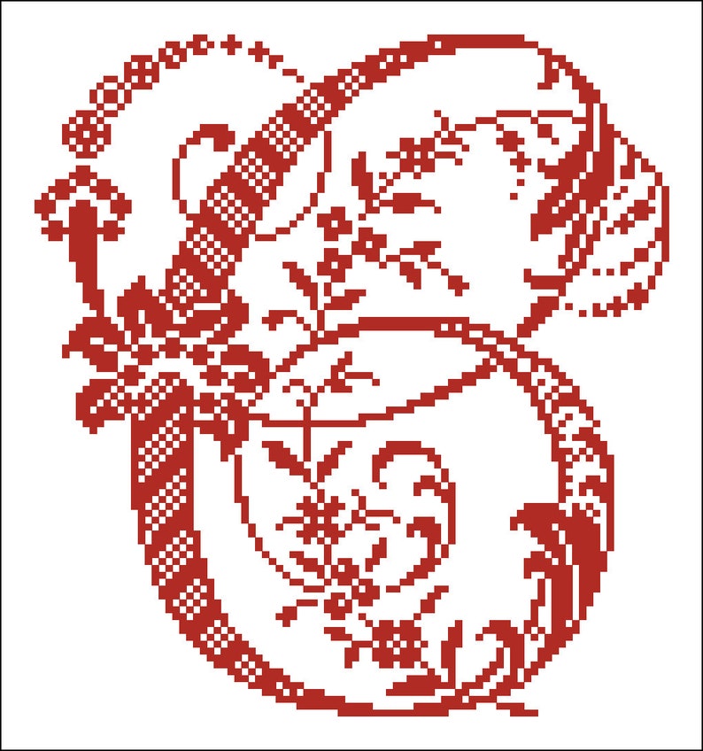 Cross Stitch Pattern Letter C of the Antique Alphabet Vintage - Etsy
