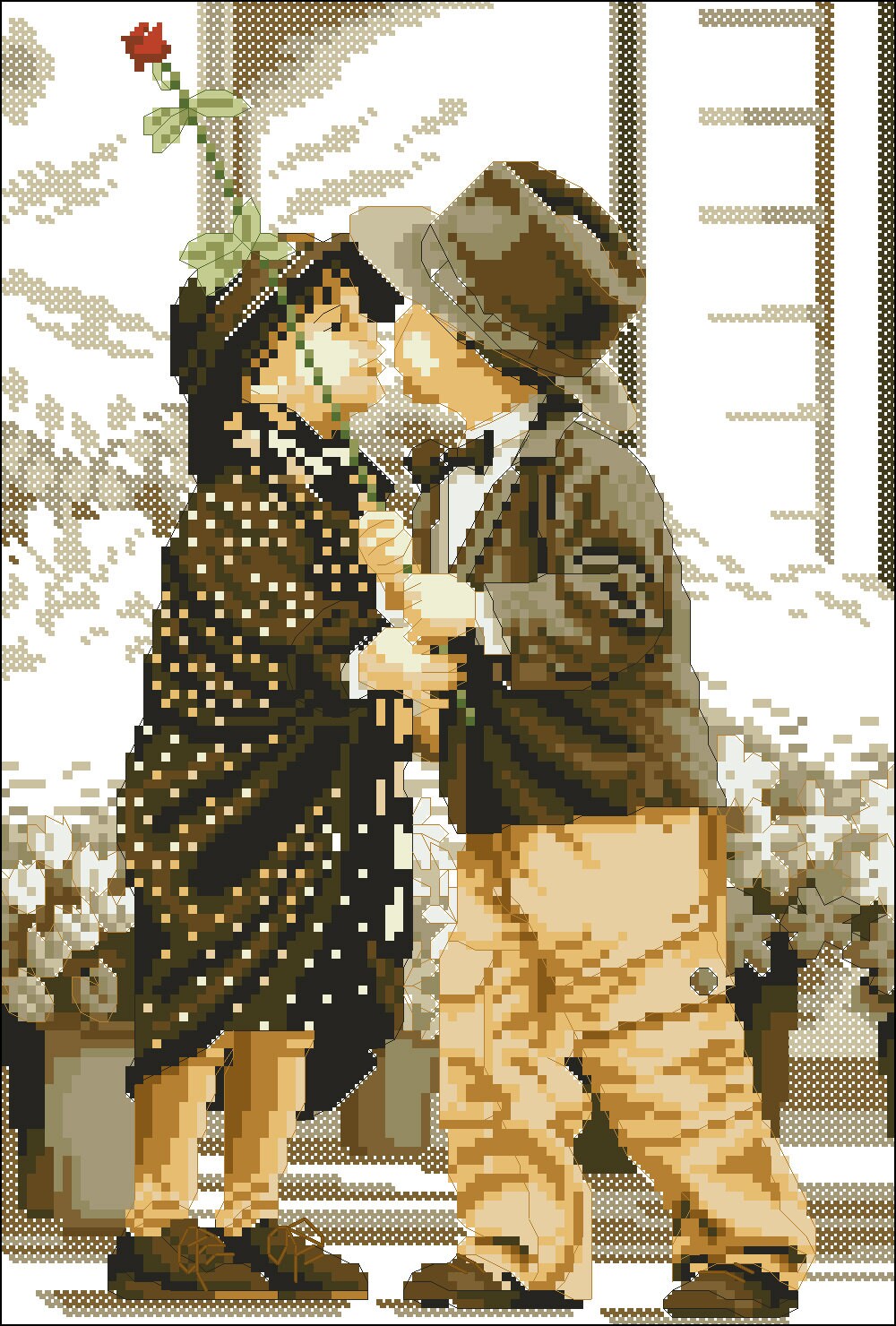 Cross Stitch Pattern First Love 3 Couple Cross Stitch Love - Etsy