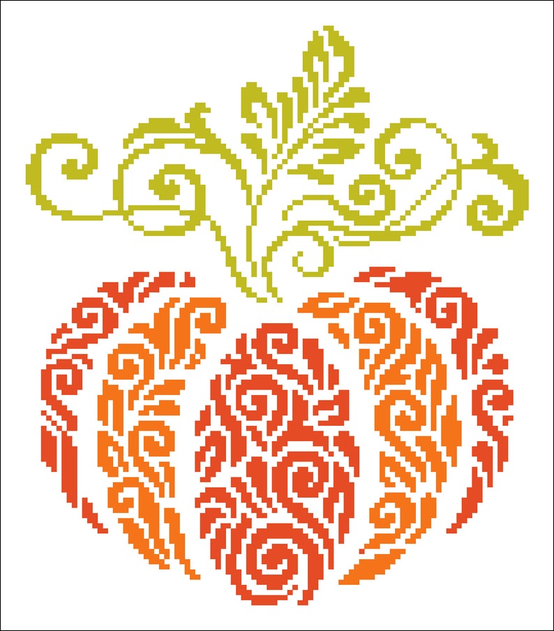 Cross Stitch Pattern Pumpkin, Autumn Cross Stitch, Seasons Embroidery ...