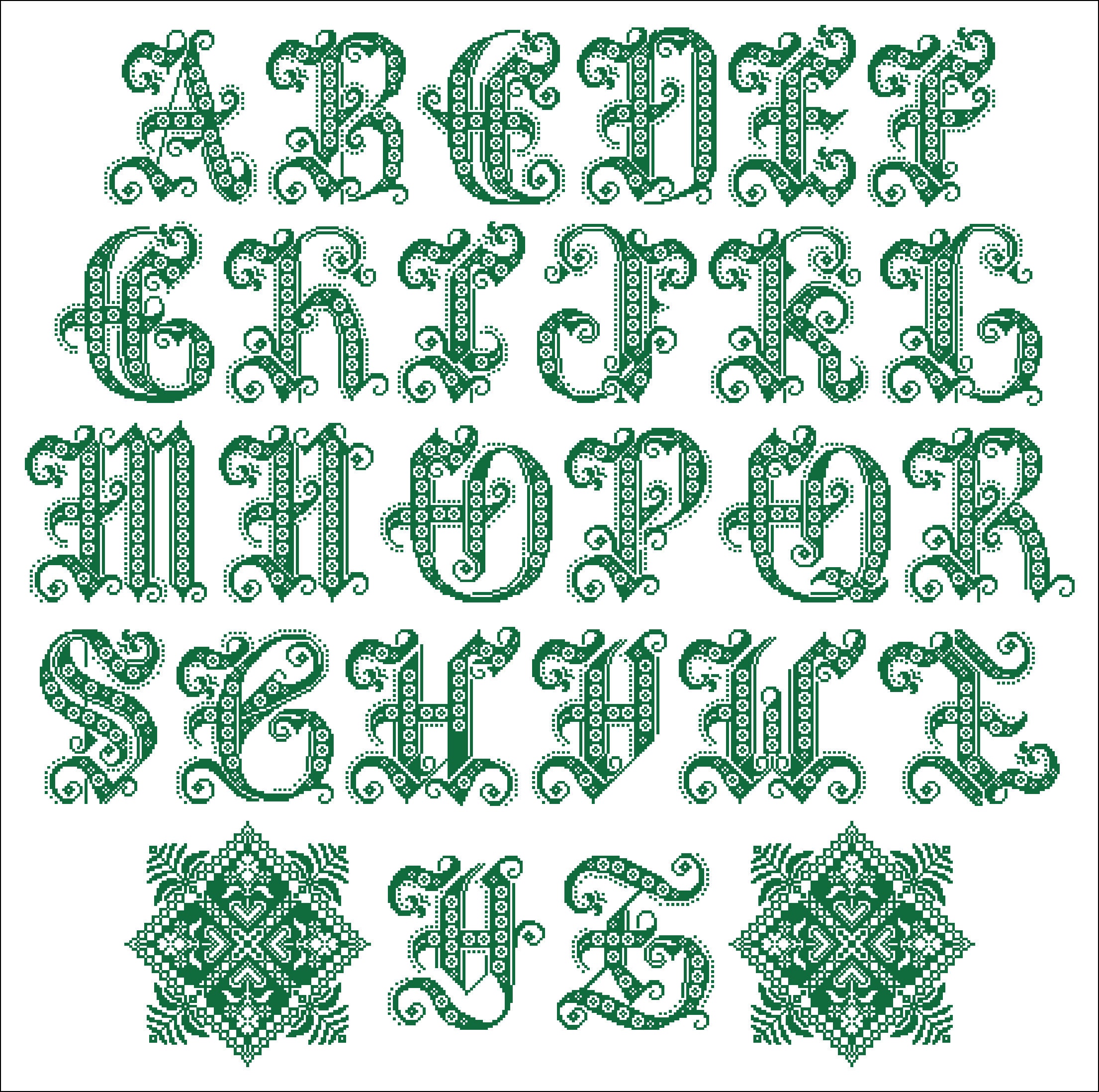 Cross Stitch Pattern Medieval Alphabet Letters Cross Stitch - Etsy