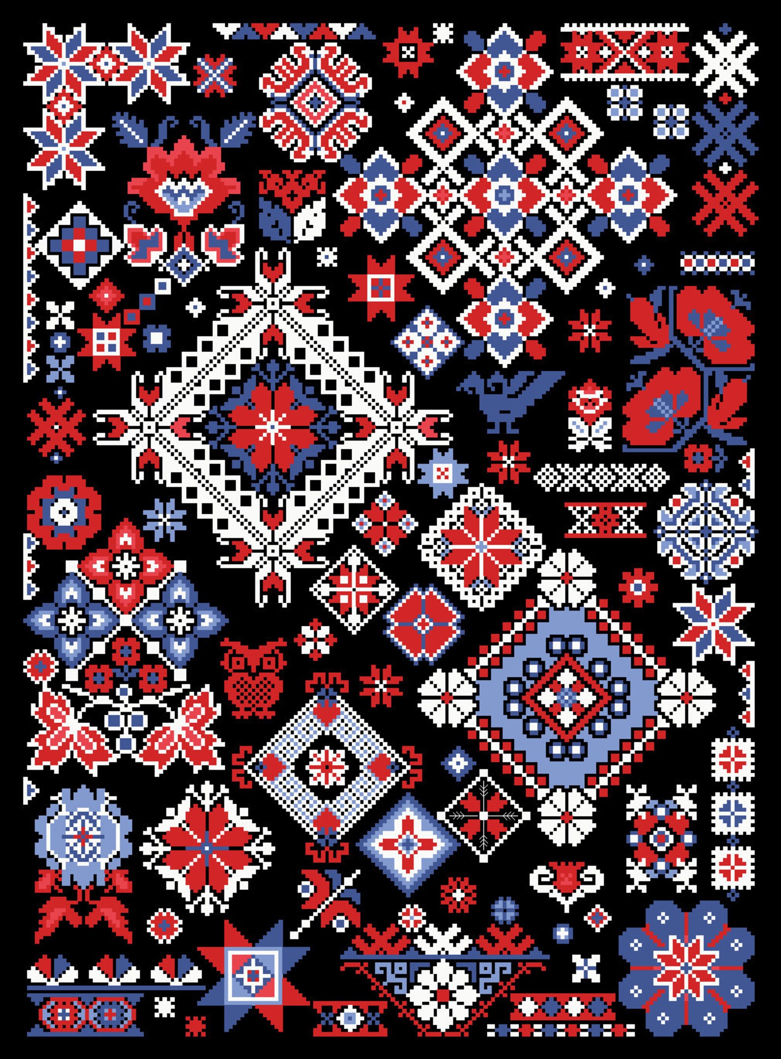 Cross Stitch Pattern Medieval Sampler, Quaker Sampler, Geometric ...