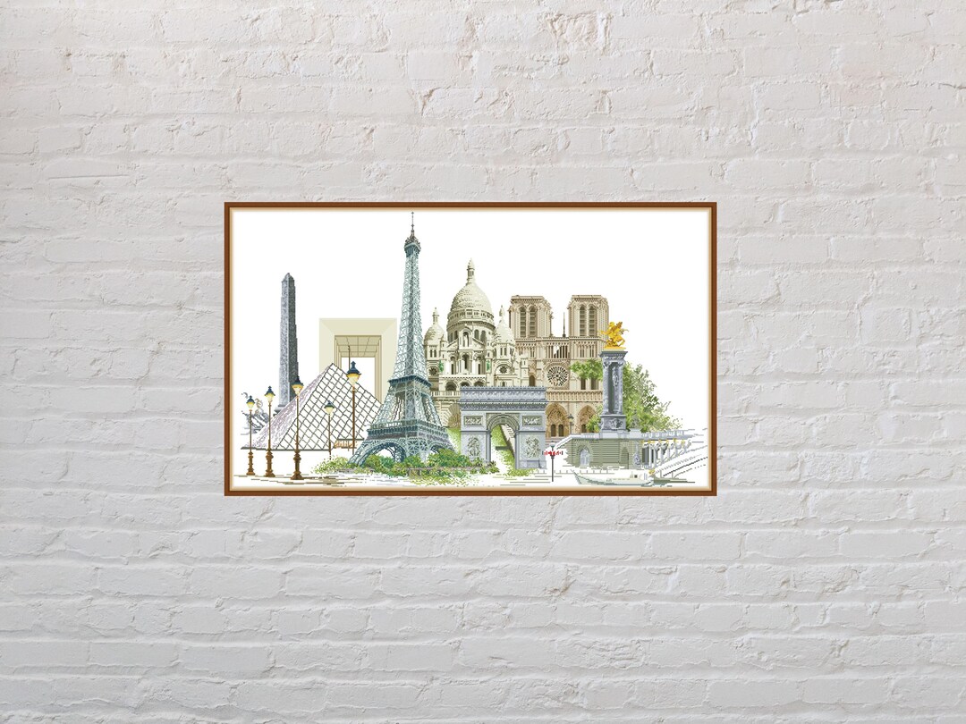 Cross Stitch Pattern Paris, City Cross Stitch, Vintage Embroidery ...