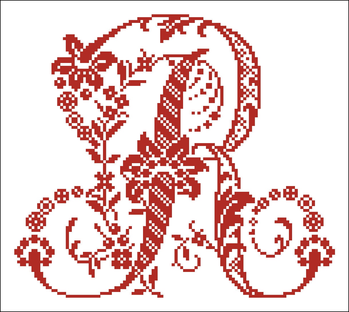 Cross Stitch Pattern Letter R of the Antique Alphabet Vintage - Etsy