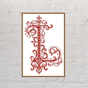 Cross Stitch Pattern Letter L of the Medieval Alphabet, Antique Cross ...