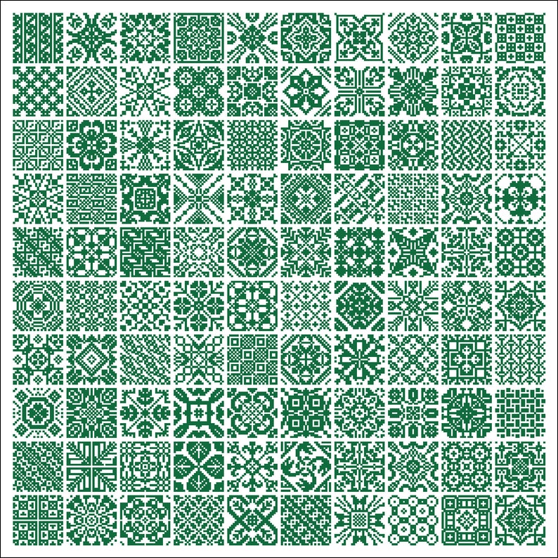 Cross Stitch Pattern Squares Sampler Cross Stitch Cushion - Etsy