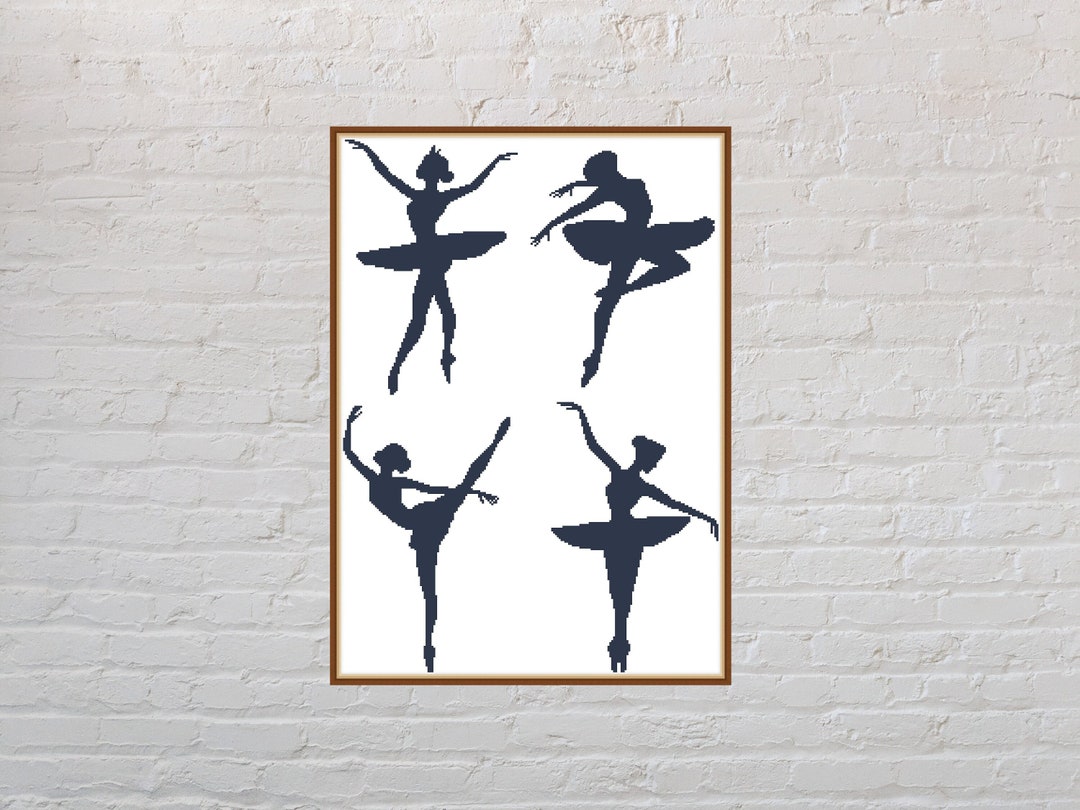 Cross Stitch Pattern Ballet Dancer, Dance Cross Stitch, Monochrome ...
