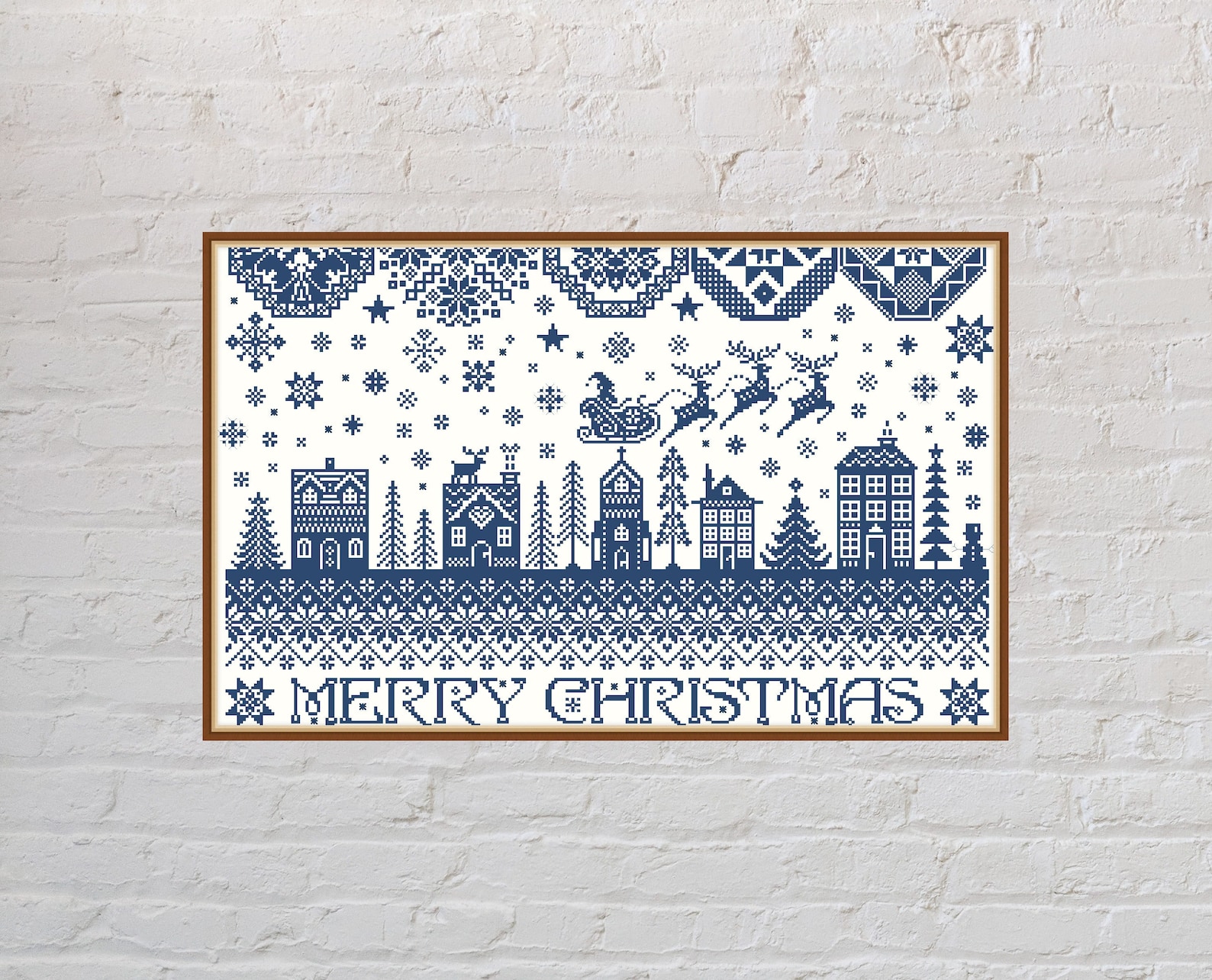 Cross Stitch Pattern Merry Christmas, Quaker Sampler, Christmas Cross ...