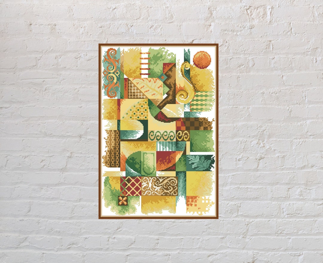 Cross Stitch Pattern Through the Looking Glass, Abstract Cross Stitch ...