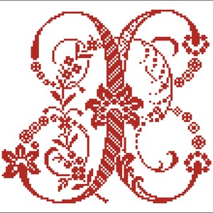 Cross Stitch Pattern Letter X of the Antique Alphabet, Vintage Cross ...