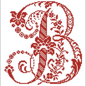 Cross Stitch Pattern Letter B of the Antique Alphabet, Vintage Cross ...