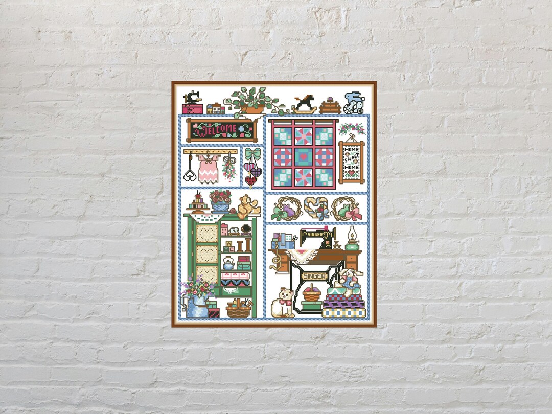 Cross Stitch Pattern Sewing Comfort #3, Sewing Room, Vintage Embroidery ...