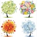 Cross Stitch Pattern Four Seasons Tree #2, Nature Cross Stitch, Seasons ...