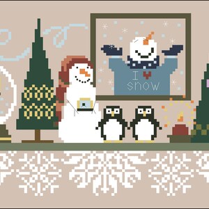 Cross Stitch Pattern Quaker Snowmen, Holiday Cross Stitch, Winter ...