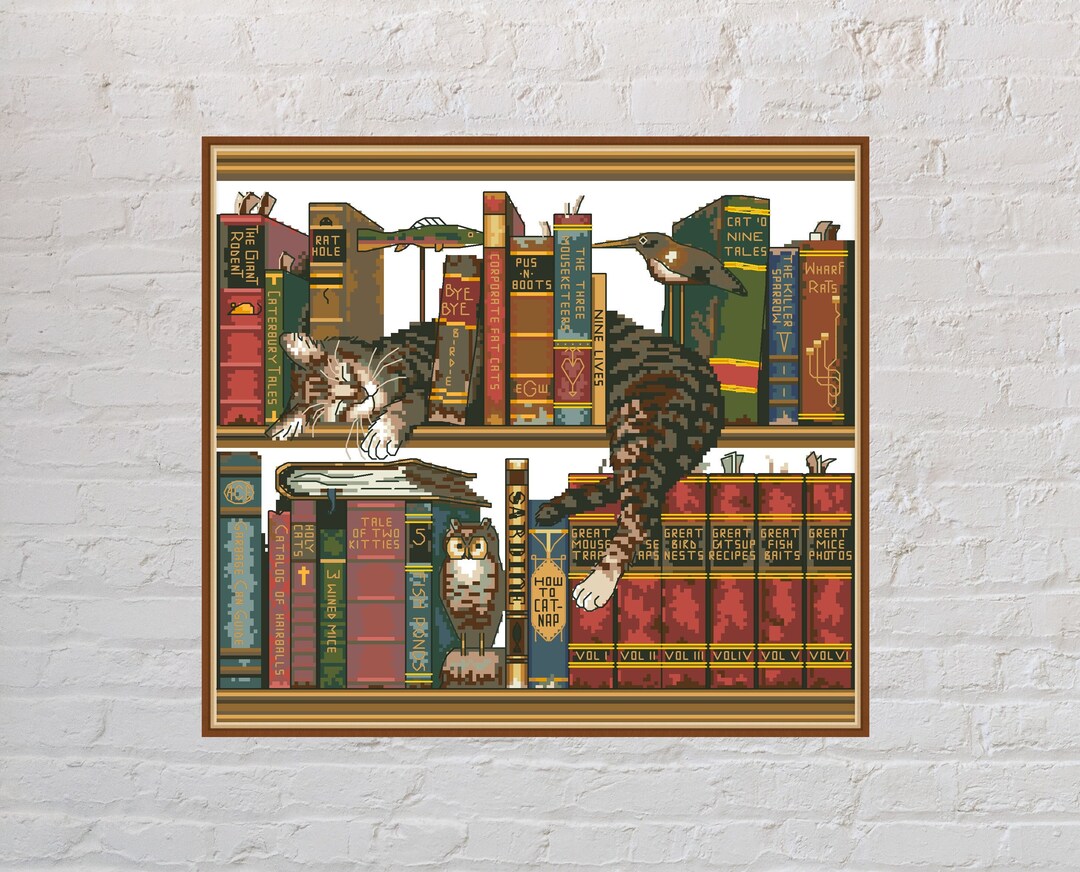 Cross Stitch Pattern Library Cat, Vintage Cross Stitch, Pet Embroidery ...