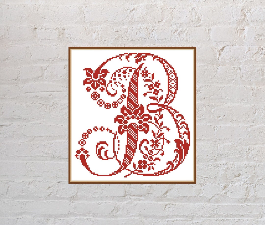 Cross Stitch Pattern Letter B of the Antique Alphabet, Vintage Cross ...