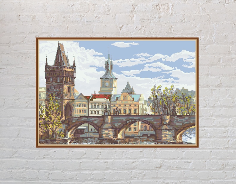 Cross Stitch Pattern Prague, Charles Bridge, City Cross Stitch Chart ...