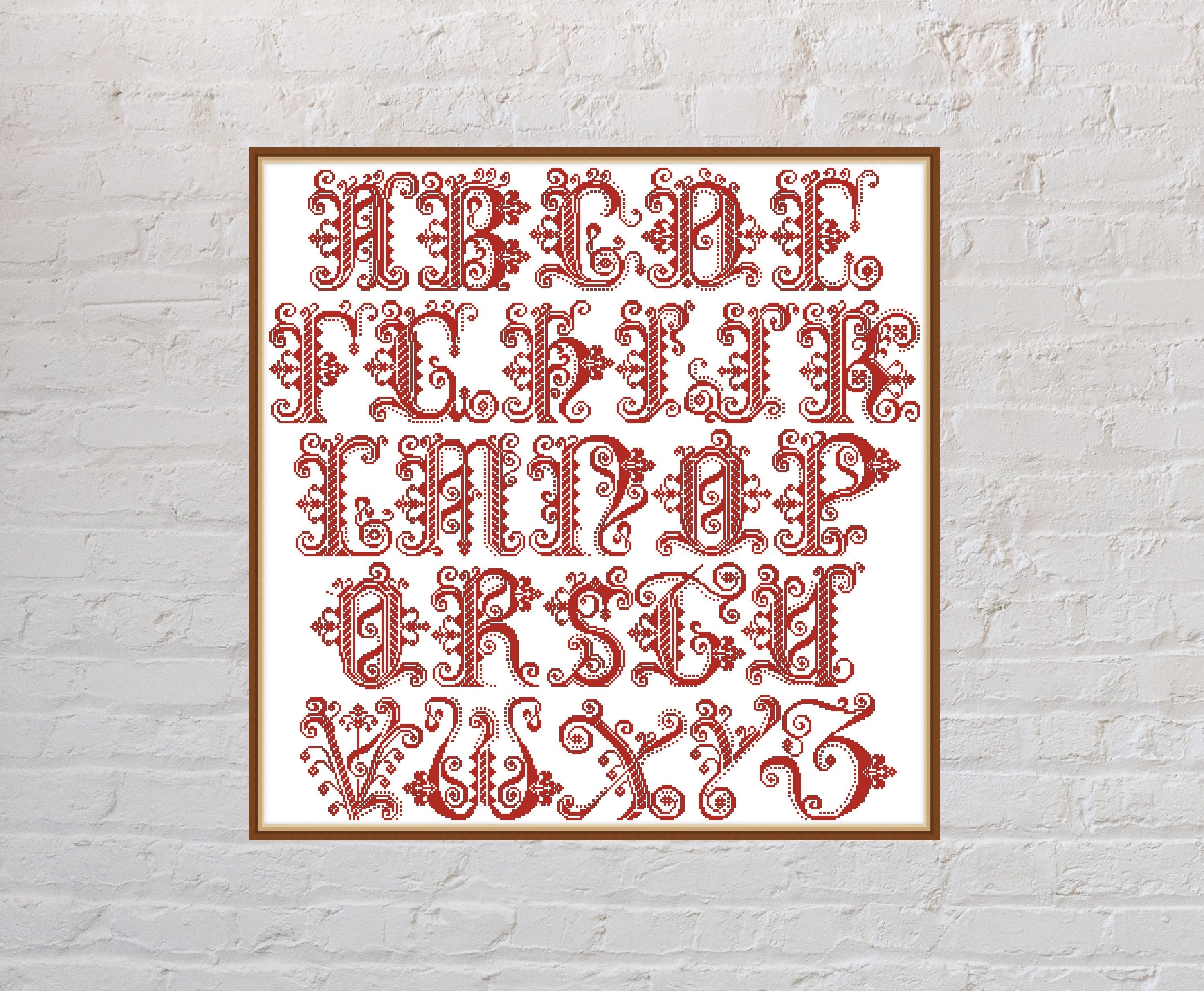 Cross Stitch Pattern Medieval Alphabet 2 Letters Cross - Etsy