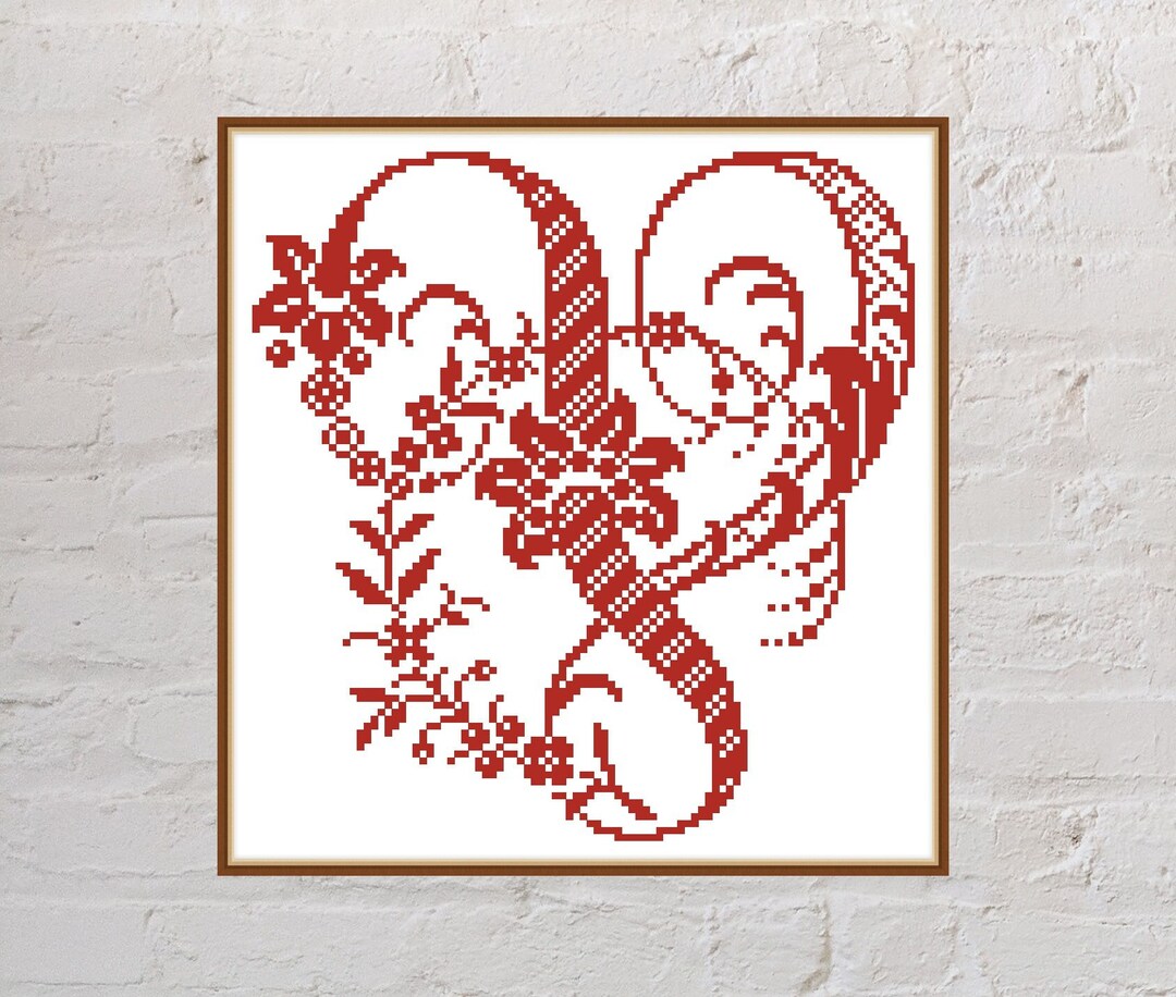 Cross Stitch Pattern Letter V of the Antique Alphabet, Vintage Cross ...