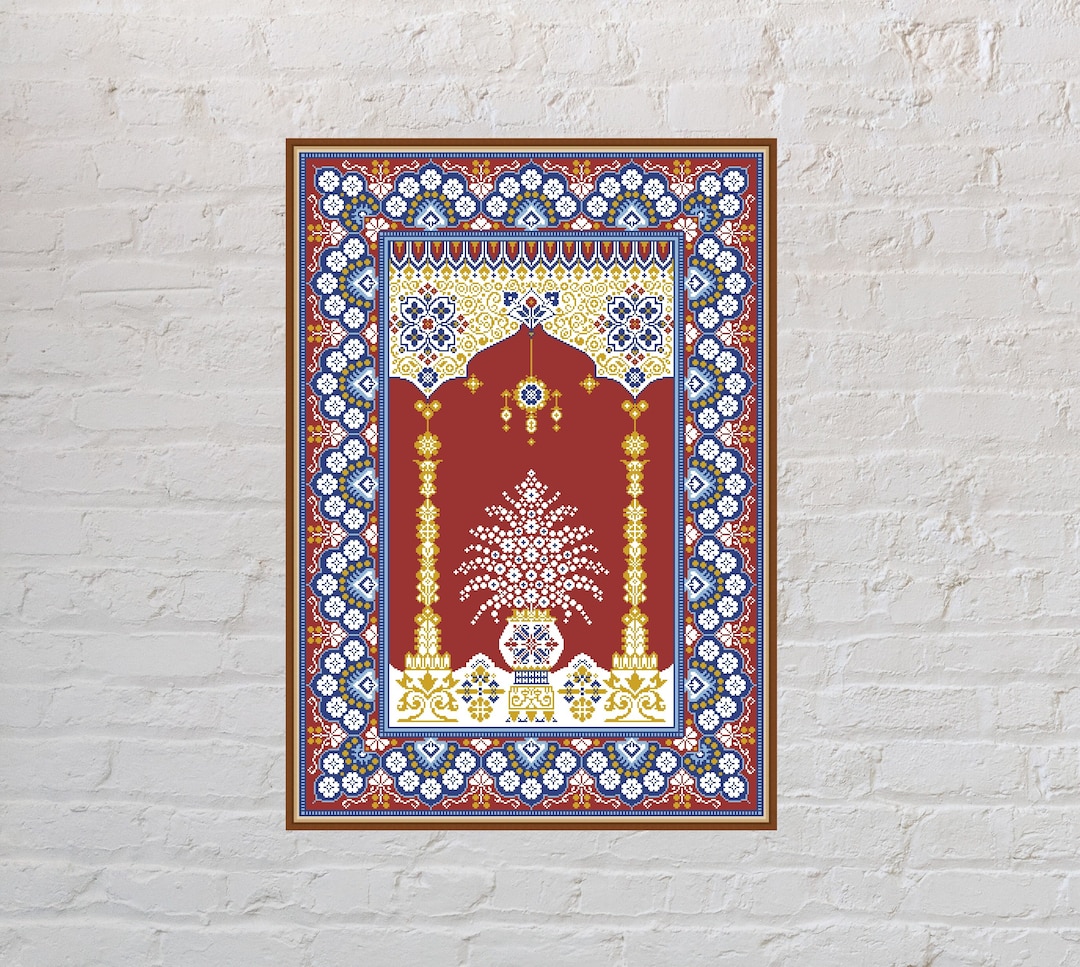 Cross Stitch Pattern Arabic Ornament, Carpet Cross Stitch, Vintage ...