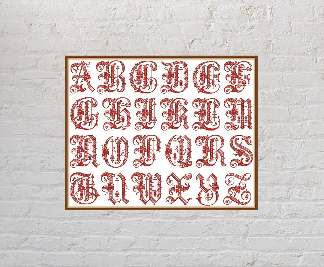 Cross Stitch Pattern Medieval Alphabet 4, Letters Cross Stitch ...