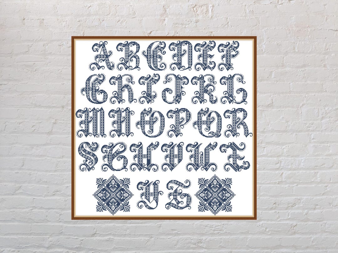 Cross Stitch Pattern Medieval Alphabet #2, Letter Cross Stitch ...