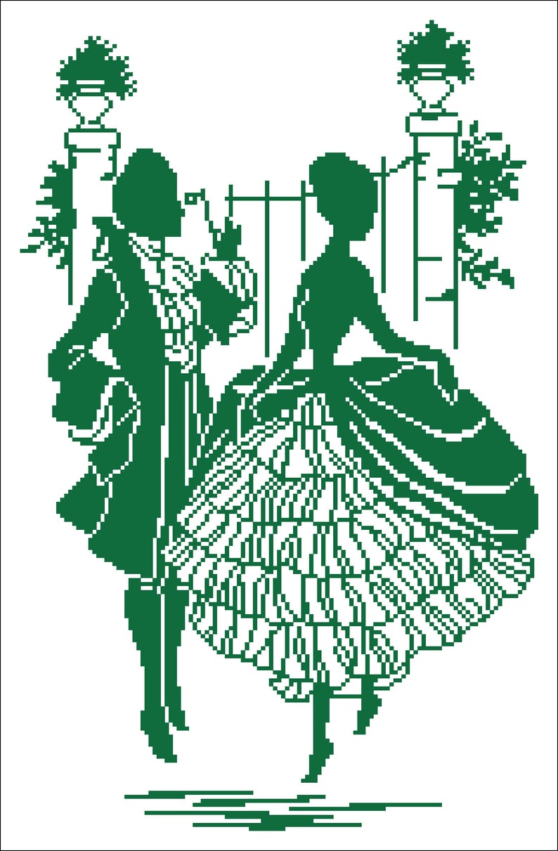 Cross Stitch Pattern Baroque Couple 2 Vintage Cross Stitch - Etsy