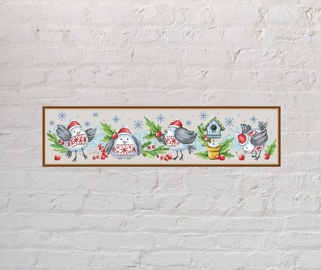 Cross Stitch Pattern Christmas Birds, Christmas Cross Stitch, Holiday ...