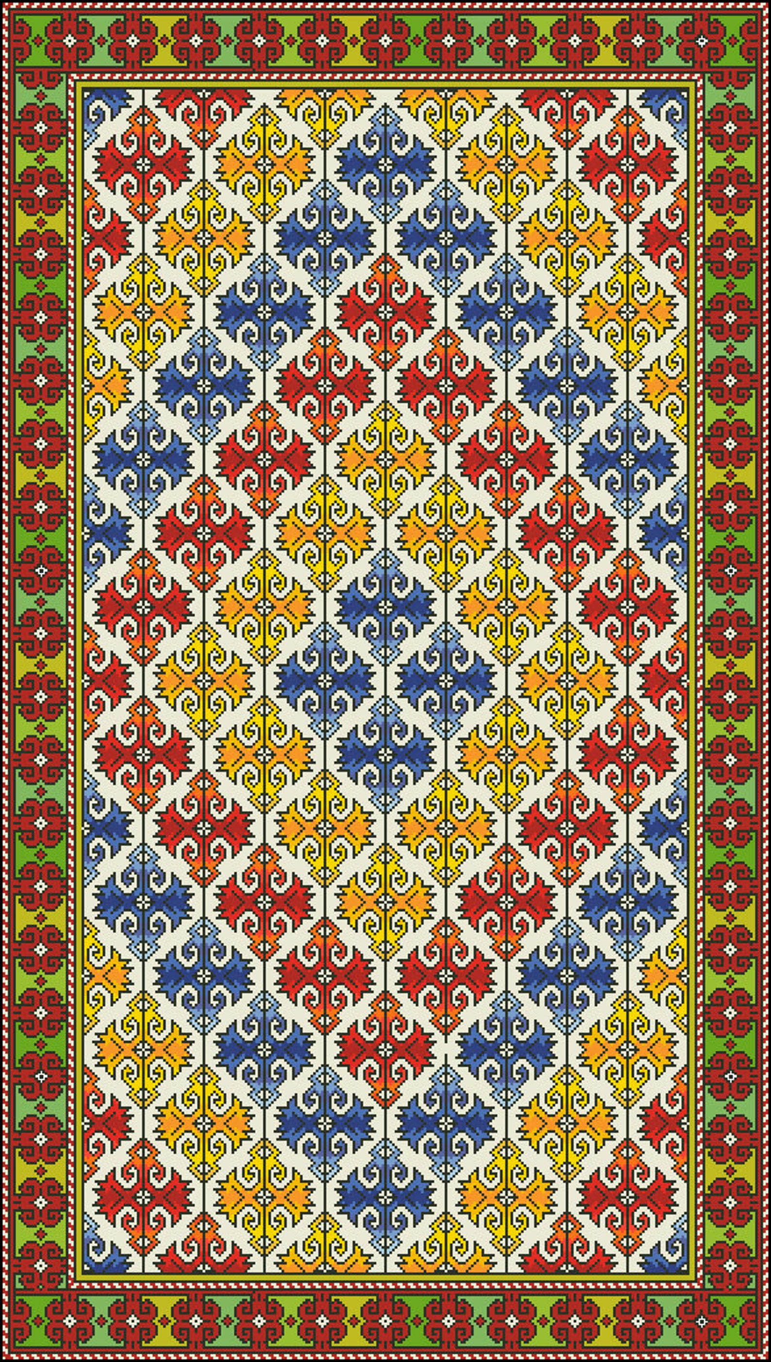 Cross Stitch Pattern Turkish Ornament Carpet Cross Stitch - Etsy