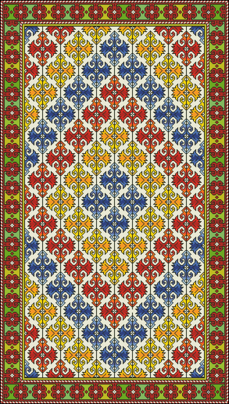 Cross Stitch Pattern Turkish Ornament Carpet Cross Stitch - Etsy