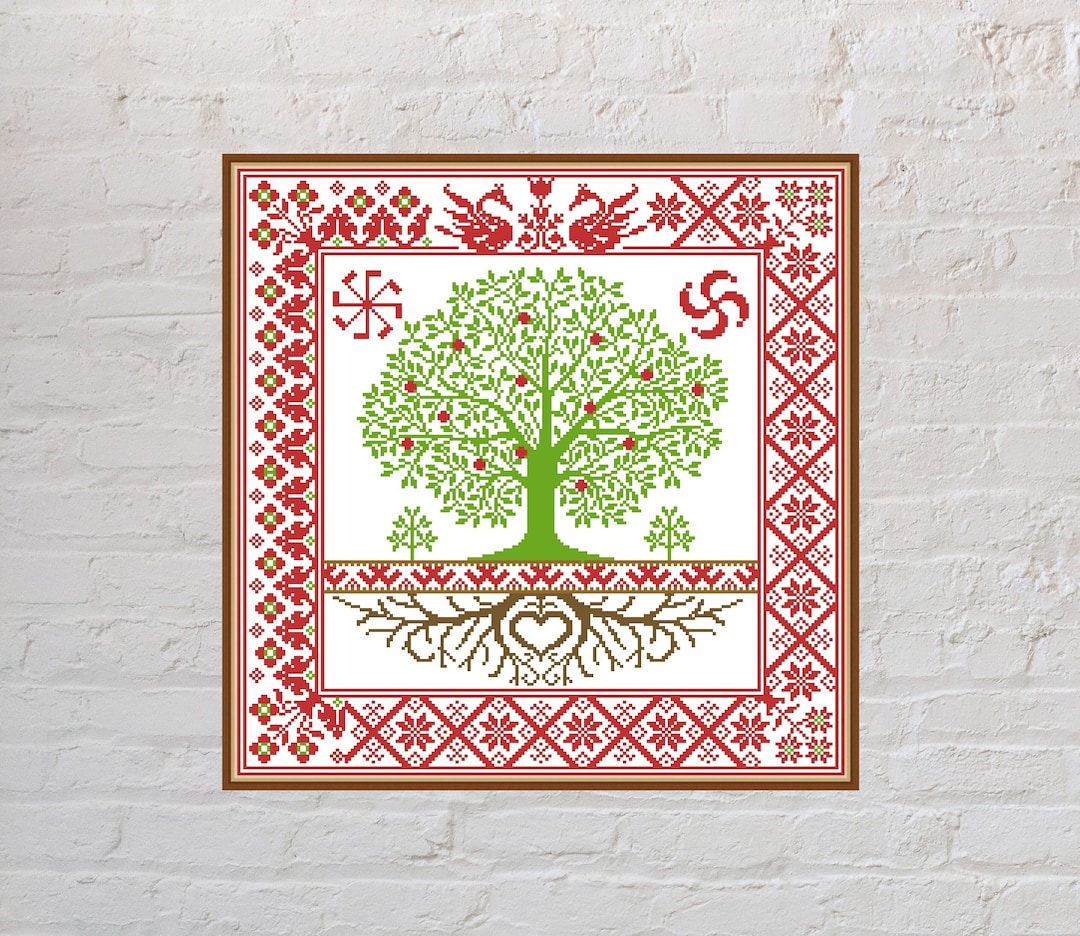 Cross Stitch Pattern Tree of Life #4, Slavic Cross Stitch, Ornament ...
