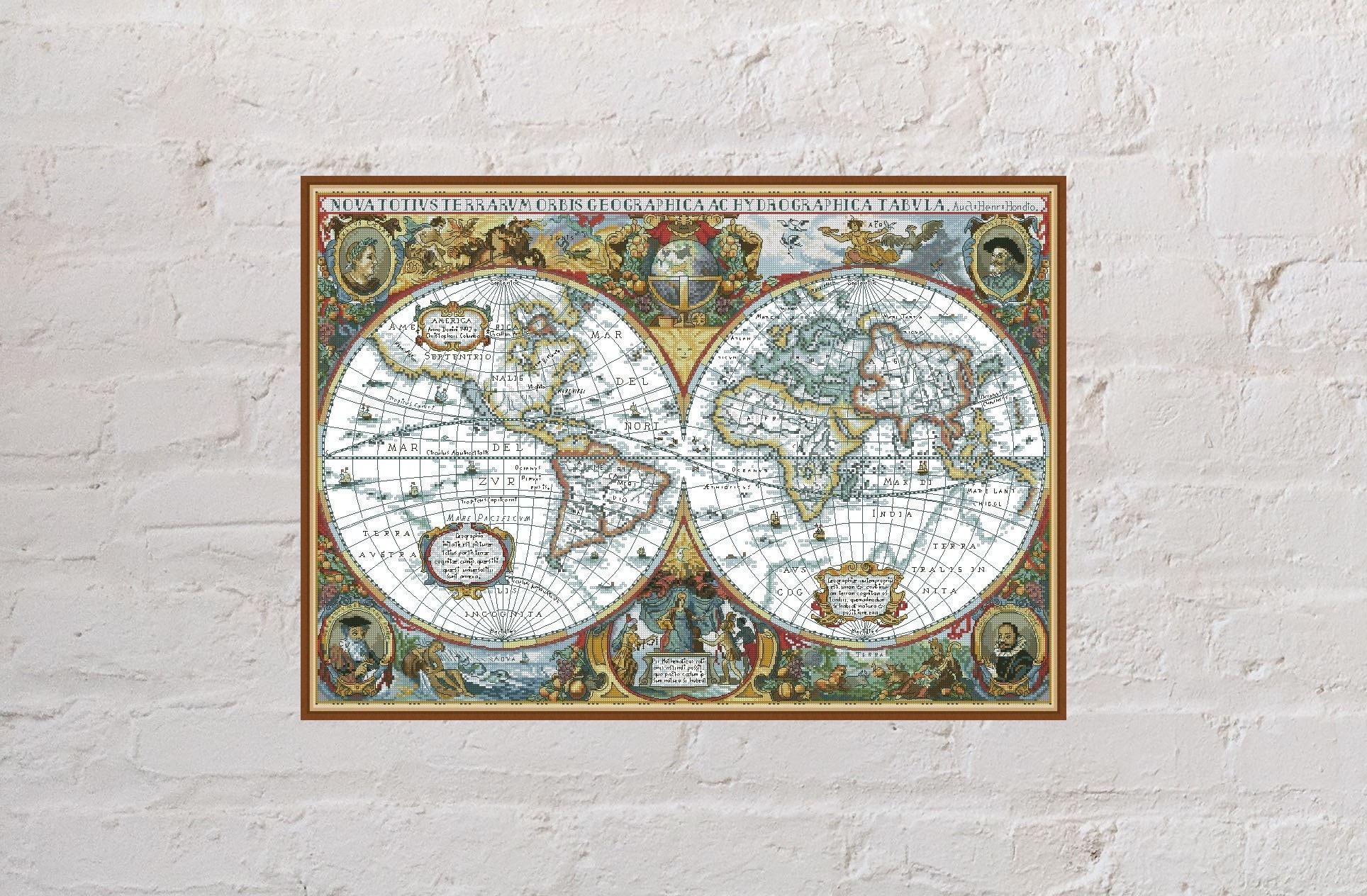 Antique World Map Cross Stitch Pattern Geographic Cross - Etsy Canada