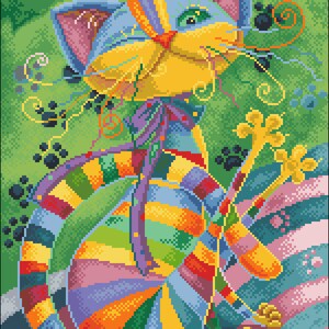Cross Stitch Pattern Rainbow Cat, Cat Cross Stitch, Pet Embroidery ...