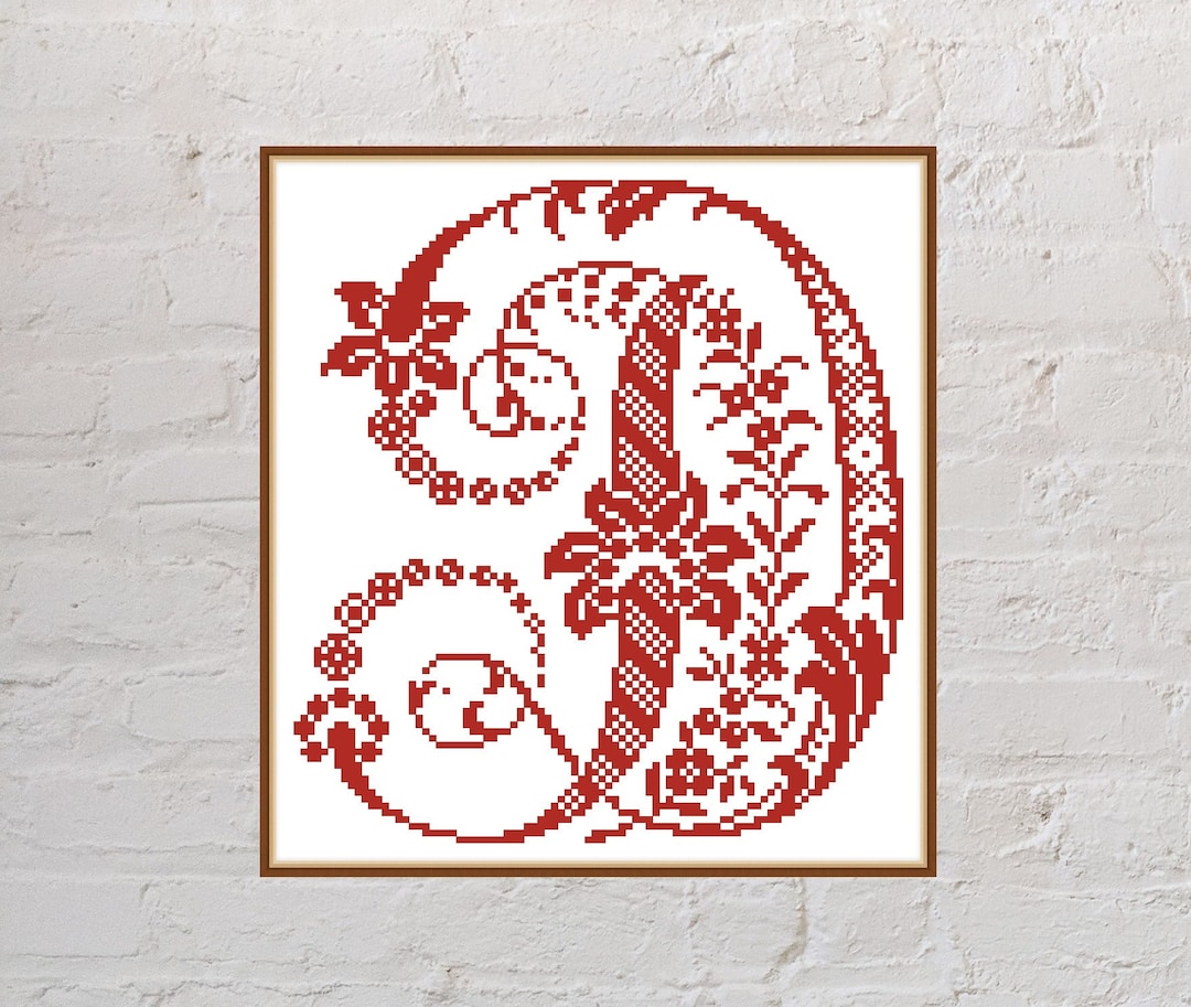 Cross Stitch Pattern Letter D of the Antique Alphabet, Vintage Cross ...