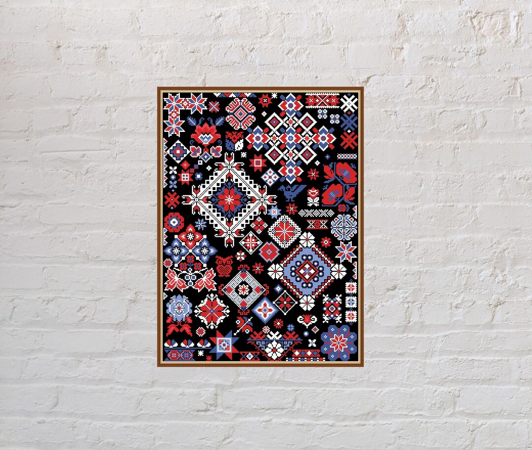 Cross Stitch Pattern Medieval Sampler, Quaker Sampler, Geometric ...