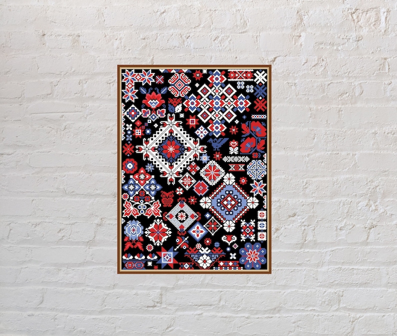 Cross Stitch Pattern Medieval Sampler, Quaker Sampler, Geometric ...