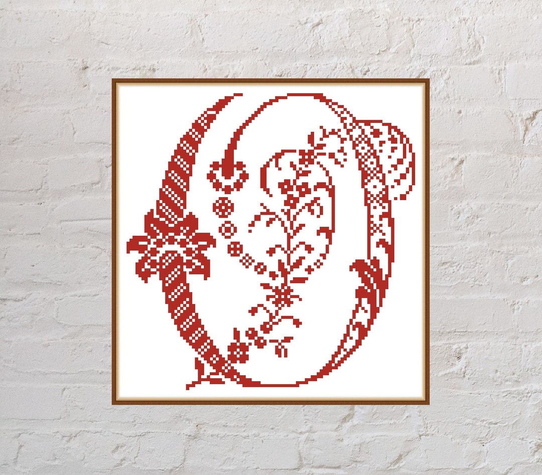 Cross Stitch Pattern Letter O of the Antique Alphabet, Vintage Cross ...