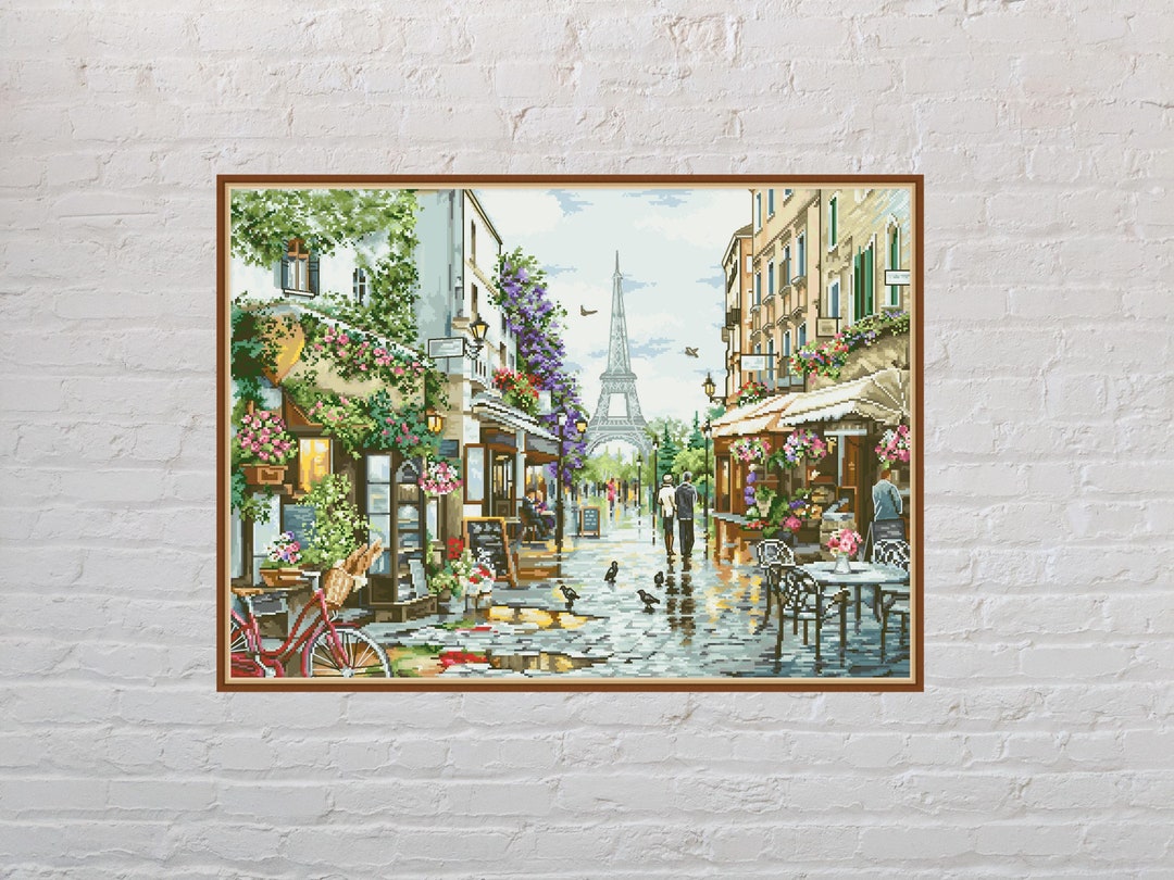 Cross Stitch Pattern Paris, Spring Cross Stitch, Vintage Embroidery ...