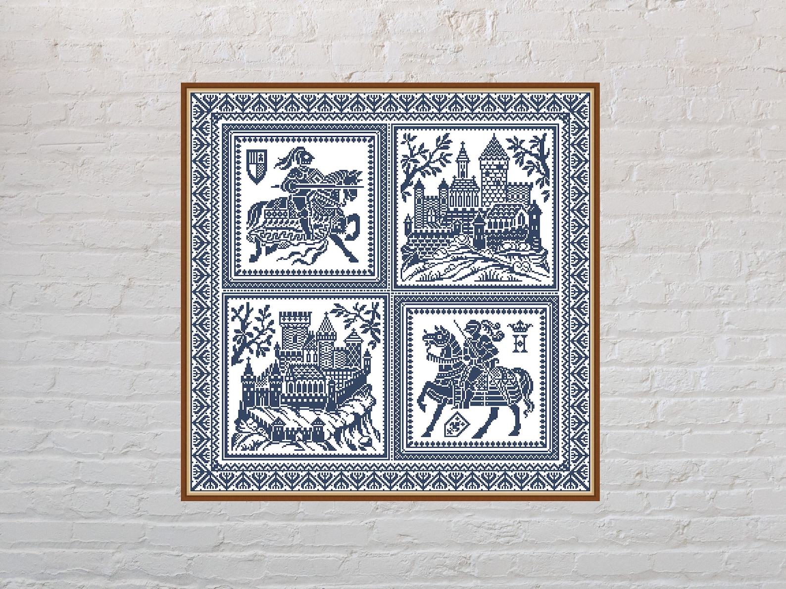 Cross Stitch Pattern Castle Sampler 2, Medieval Cross Stitch ...