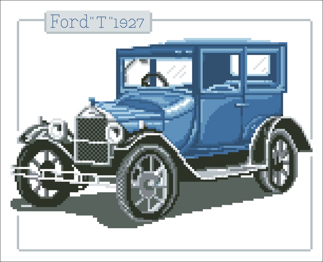 Cross Stitch Pattern 1927 Ford Model T, Car Cross Stitch, Retro ...
